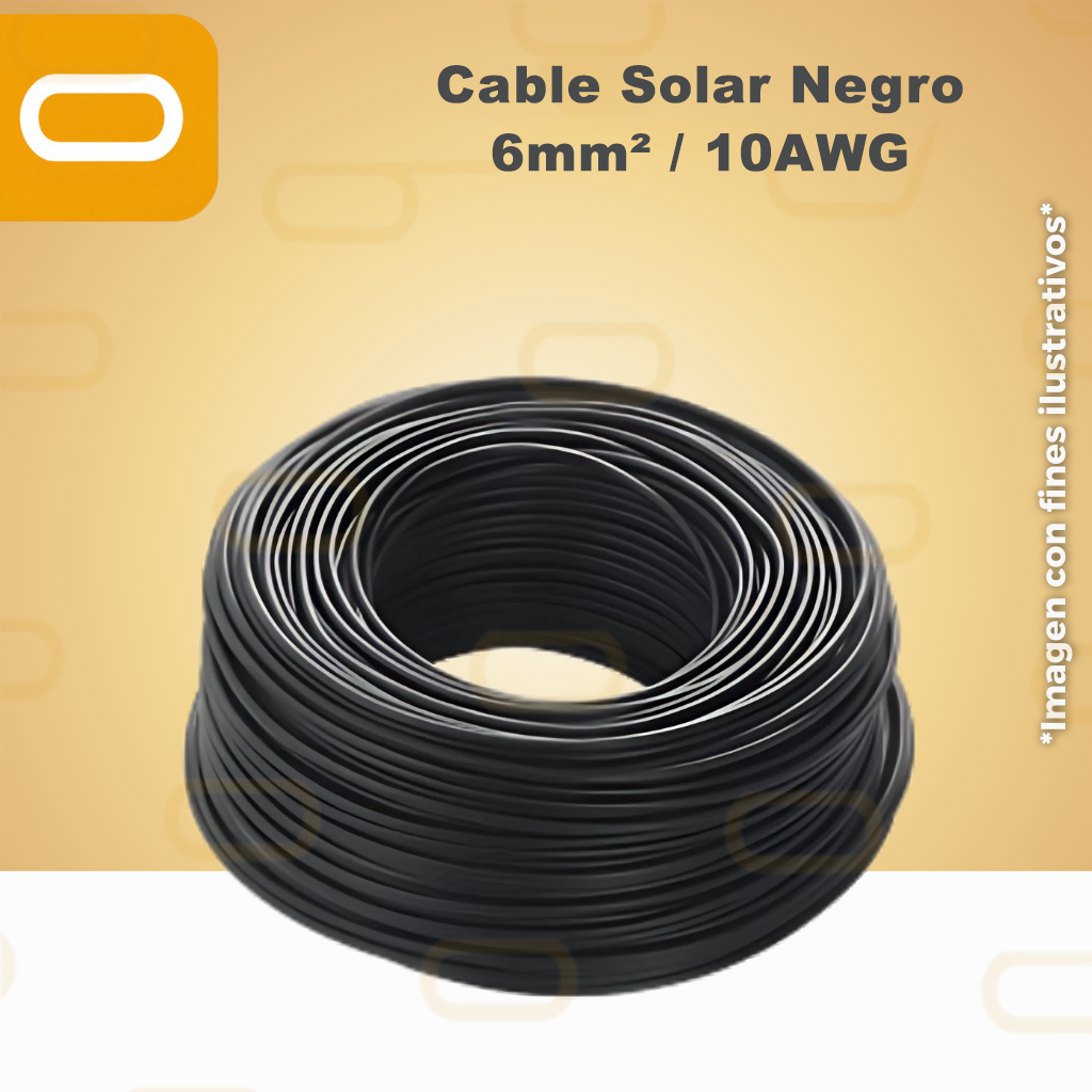 Cable Solar Negro 6mm² - 10AWG | Cable Eléctrico | Medida unitaria: m